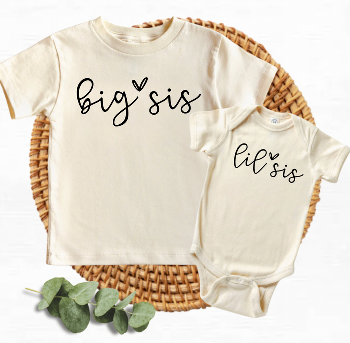 Big Sis Little Sis Natural Matching Shirts for Sisters | Simply ...